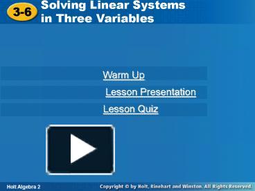 PPT – Solving Linear Systems PowerPoint presentation | free to view ...