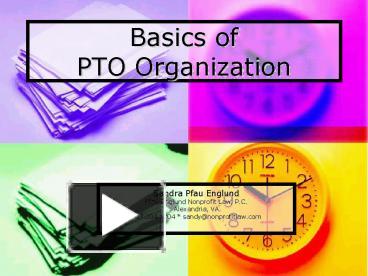 Basics of PTO Organization presentation | free to view