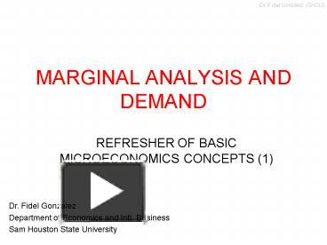 PPT – MARGINAL ANALYSIS AND DEMAND PowerPoint presentation | free to ...