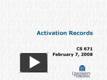 PPT – Activation Records PowerPoint presentation | free to view - id ...