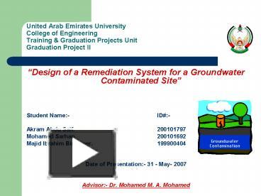United Arab Emirates University College of Engineering Training ...