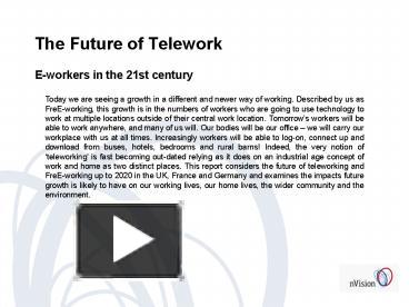 PPT – The Future of Telework PowerPoint presentation | free to view ...
