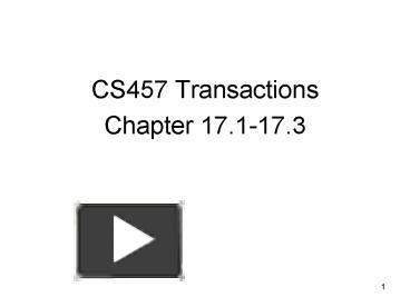 CS457 Transactions presentation | free to view
