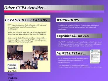 PPT – Other CCP4 Activities ... PowerPoint presentation | free to ...
