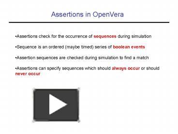 PPT – Assertions in OpenVera PowerPoint presentation | free to download ...