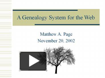 A Genealogy System for the Web presentation | free to download