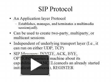 SIP Protocol presentation | free to view