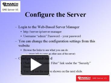 PPT – Configure the Server PowerPoint presentation | free to view - id ...