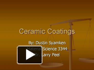 Ceramic Coatings presentation | free to view