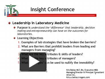 Leadership in Laboratory Medicine presentation | free to view