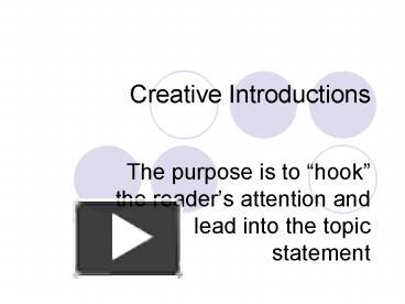Creative Introductions presentation | free to view