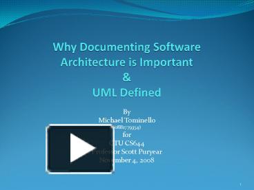 Why Documenting Software Architecture is Important presentation | free ...