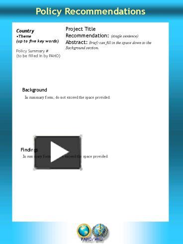Policy Recommendations presentation | free to download