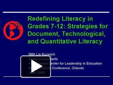 PPT – Redefining Literacy in Grades 712: Strategies for Document ...