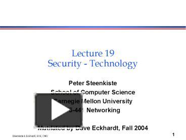 PPT – Lecture 19 Security Technology PowerPoint presentation | free to ...