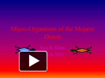 MicroOrganisms of the Mojave Desert presentation | free to view