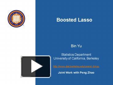 Boosted Lasso presentation | free to download