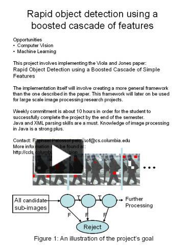 PPT – Rapid object detection using a boosted cascade of features ...