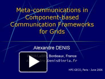 PPT – Alexandre DENIS PowerPoint presentation | free to view - id ...