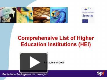 Comprehensive List of Higher Education Institutions HEI presentation ...
