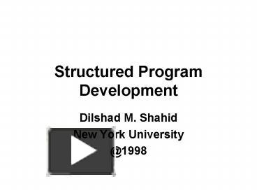 PPT – Structured Program Development PowerPoint presentation | free to ...