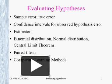 PPT – Sample error, true error PowerPoint presentation | free to ...