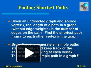 PPT – Finding Shortest Paths PowerPoint presentation | free to view ...