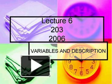 PPT – VARIABLES AND DESCRIPTION PowerPoint presentation | free to view ...