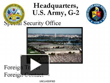 Headquarters, U.S. Army, G2 presentation | free to view