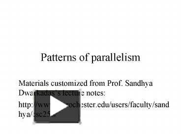 PPT – Patterns of parallelism PowerPoint presentation | free to view ...