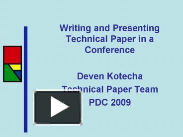 Writing and Presenting Technical Paper in a Conference presentation ...