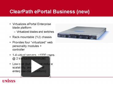 PPT – ClearPath ePortal Business new PowerPoint presentation | free to ...