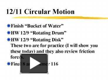 PPT – 1211 Circular Motion PowerPoint presentation | free to view - id ...