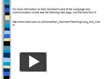 PPT – Language and Communication PowerPoint presentation | free to view ...