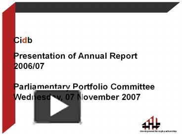Cidb presentation | free to download