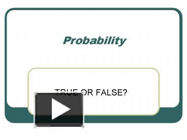 PPT – Probability PowerPoint presentation | free to download - id ...