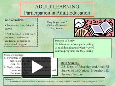 PPT – ADULT LEARNING PowerPoint presentation | free to view - id ...