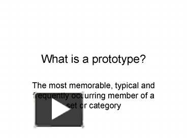 What is a prototype presentation | free to download