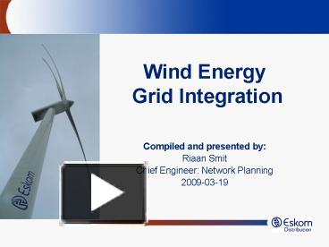 Wind Energy Grid Integration presentation | free to view