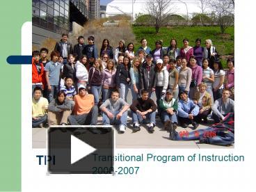 Transitional Program of Instruction presentation | free to view