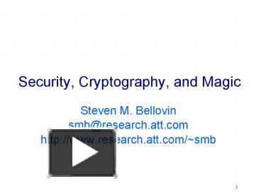 PPT – Security, Cryptography, and Magic PowerPoint presentation | free ...