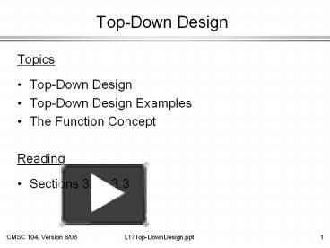 PPT – Top-Down Design PowerPoint presentation | free to view - id ...