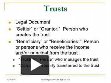 PPT – Trusts PowerPoint presentation | free to view - id: 13f62c-ZTJiY
