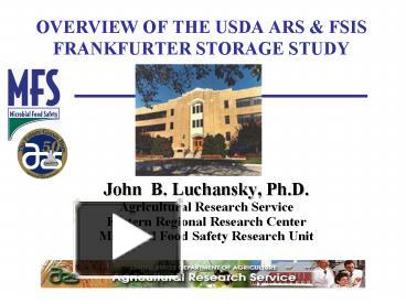 PPT – OVERVIEW OF THE USDA ARS PowerPoint presentation | free to view ...