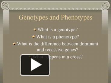 Genotypes and Phenotypes presentation | free to view