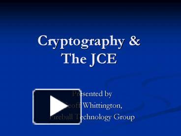 PPT – Cryptography PowerPoint presentation | free to view - id: 13f868 ...