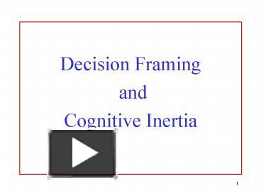 Decision Framing presentation | free to view