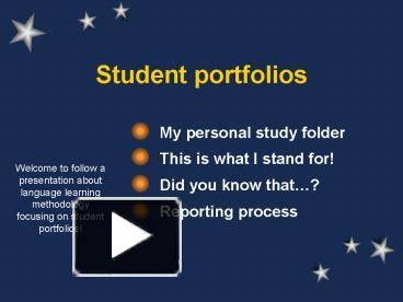 Student portfolios presentation | free to view