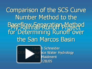 Comparison of the SCS Curve Number Method to the Baseflow Separation ...