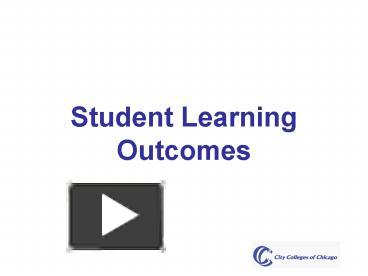 Student Learning Outcomes presentation | free to view
